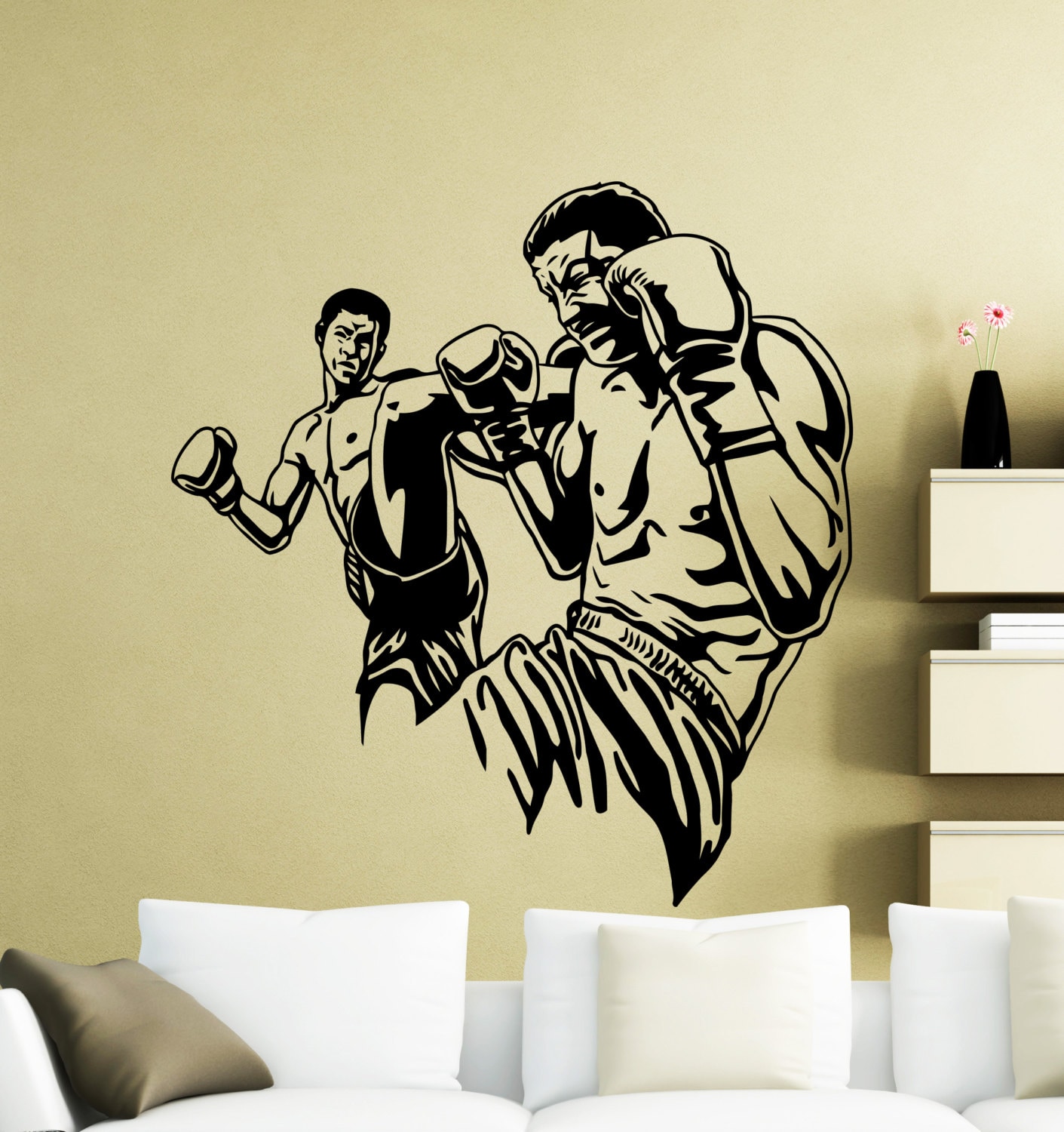 Wall Décor MMA Fighters High Kick Wall Sticker Extreme Fight Sport ...