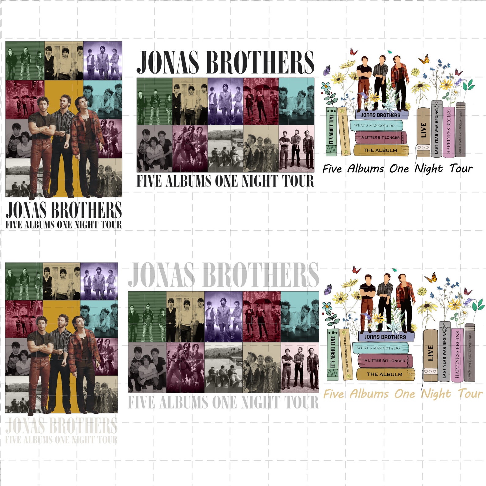 26 Files Vintage Jonas Brothers PNG, Jonas Five Albums One Night Tour ...
