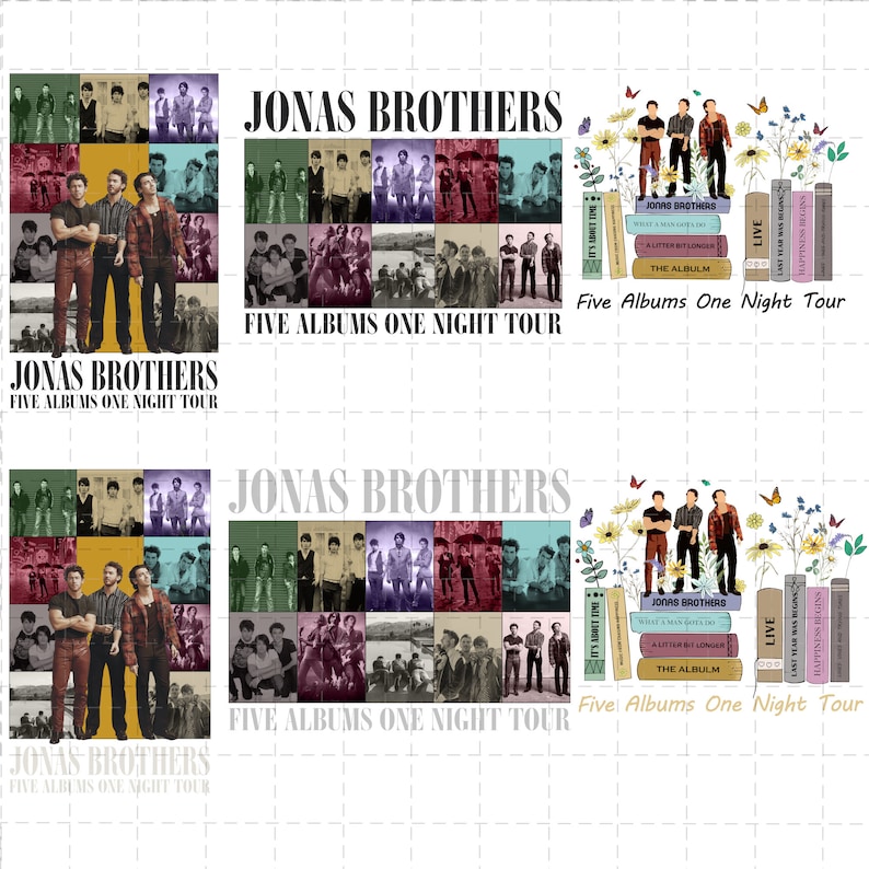 26 Files Vintage Jonas Brothers PNG, Jonas Five Albums One Night Tour ...