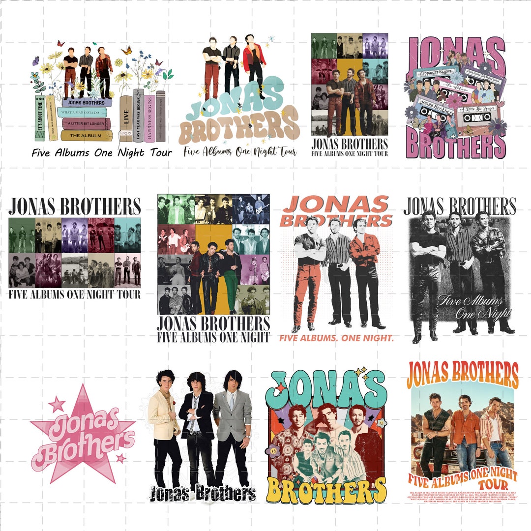 26 Files Vintage Jonas Brothers PNG, Jonas Five Albums One Night Tour ...