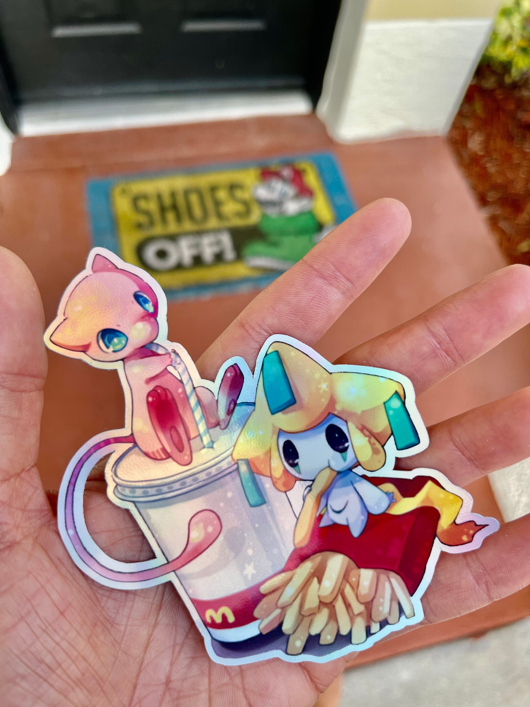 Mew and Jirachi Holographic Sticker - Etsy