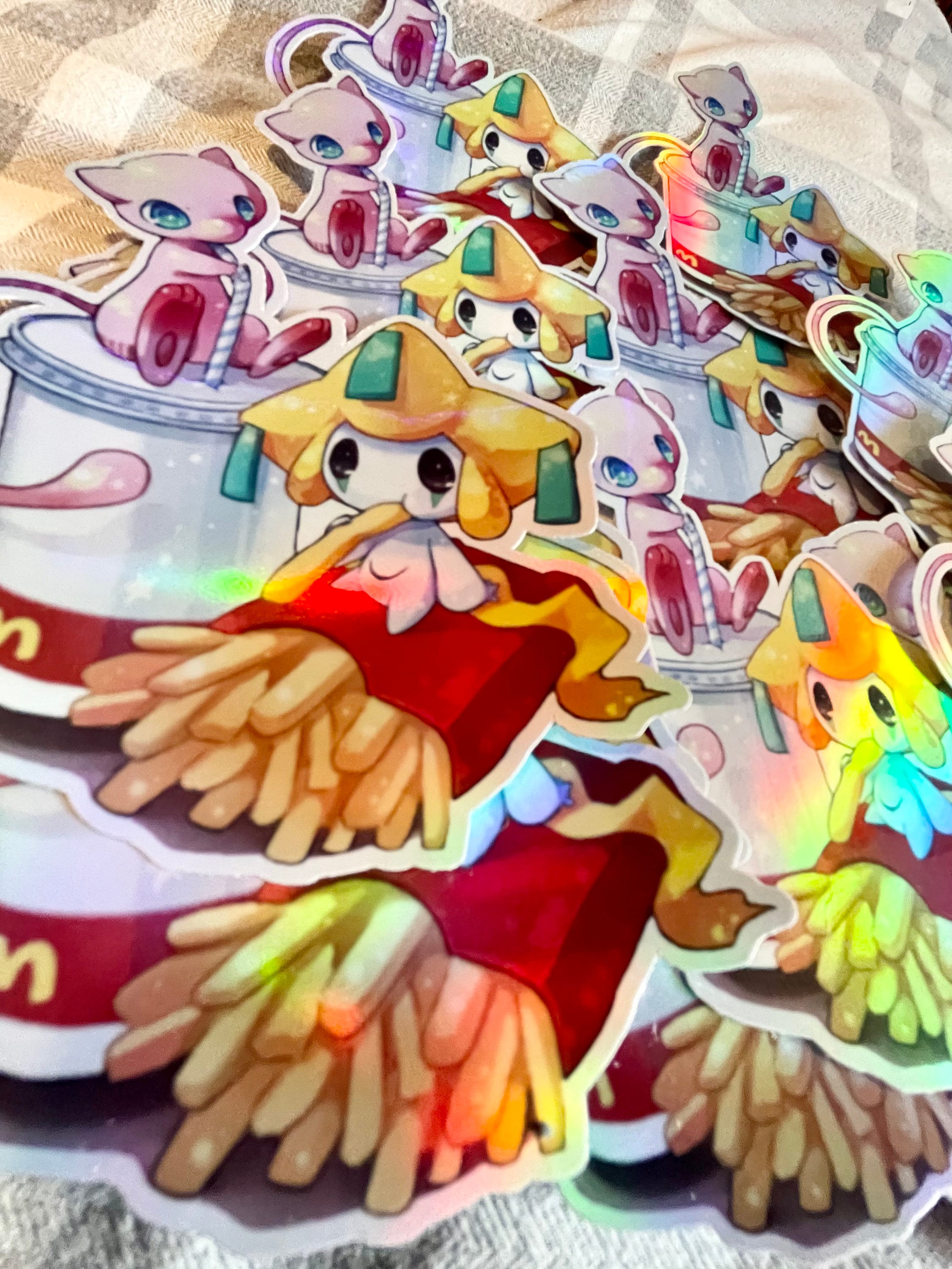 Mew and Jirachi Holographic Sticker - Etsy