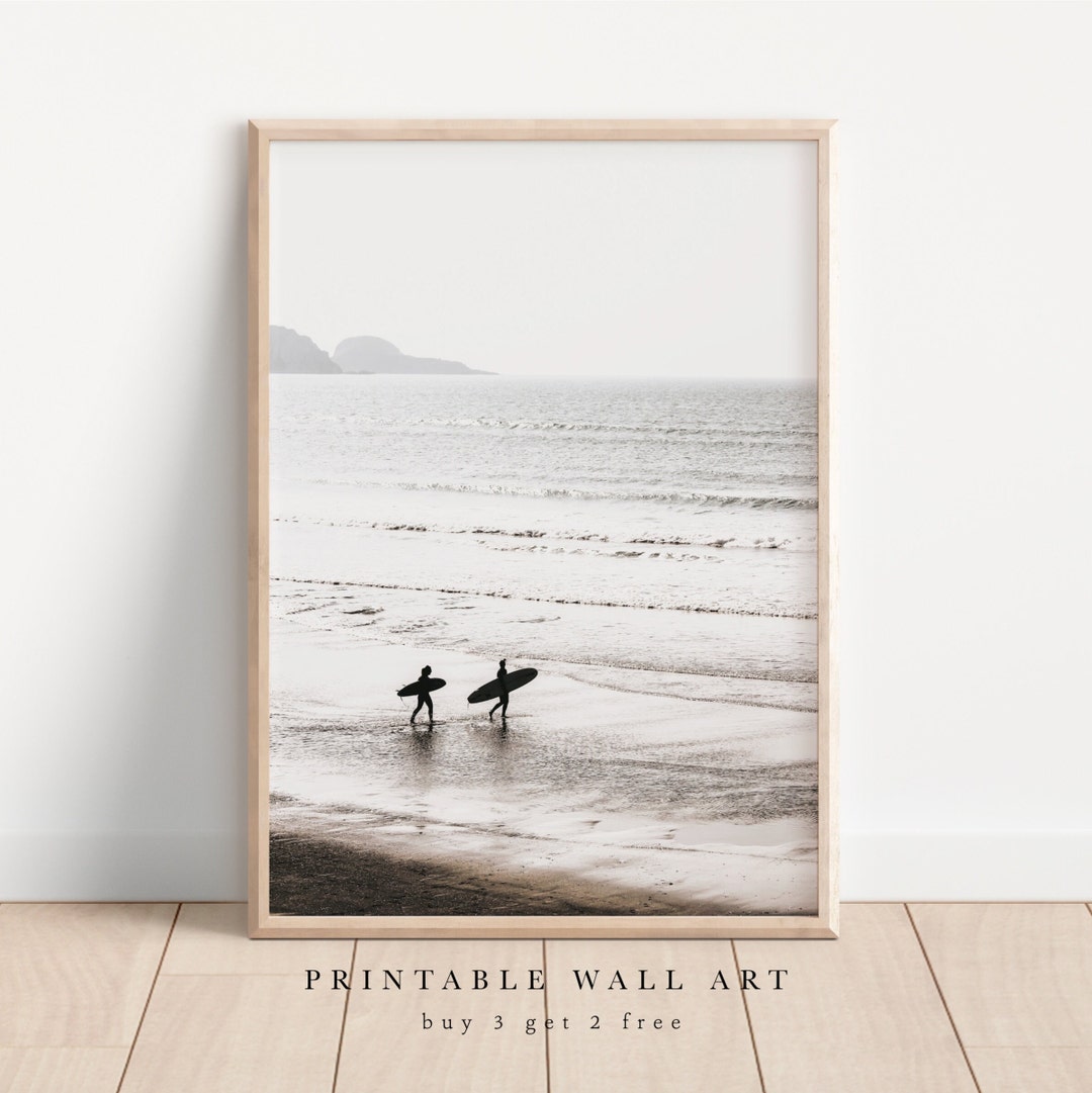 2 Surfers - Digital Wall Art Print - Printable File - JPEG ...
