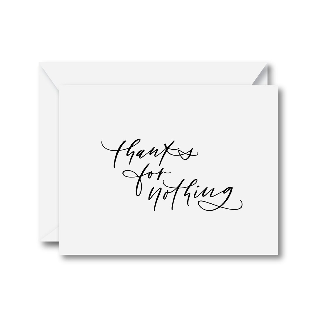 Thanks for Nothing Greeting Card | Thanks Card | Thank You Card ...