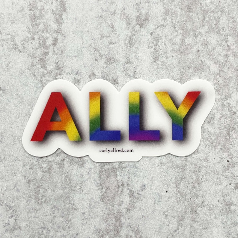 PRIDE Ally Sticker Equality Sticker LGBTQIA Ally Safe Space Proud Ally ...