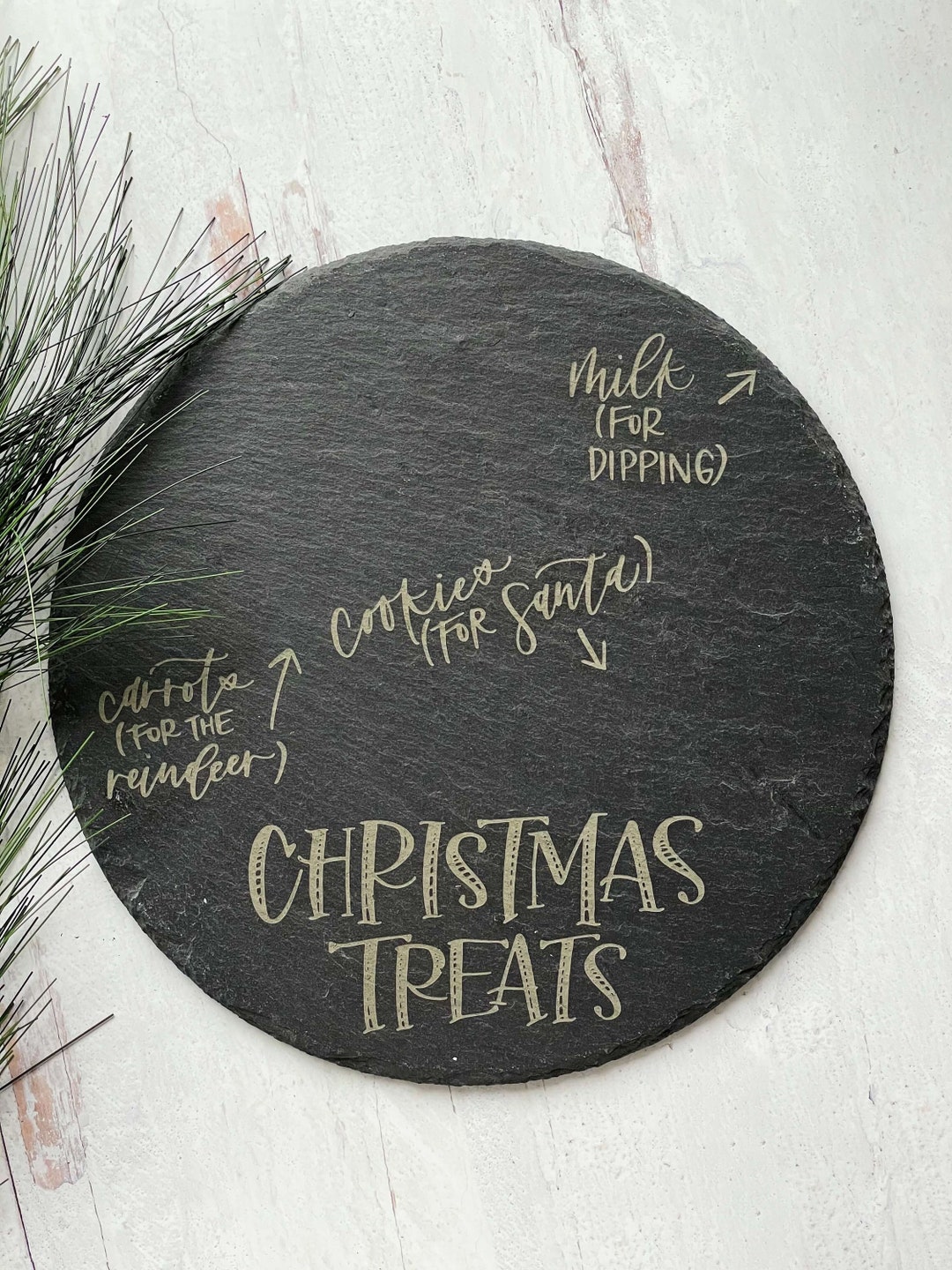 Christmas Treats Engraved Slate Tray, Christmas Tray, Slate Tray, Santa ...
