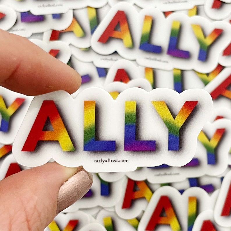 PRIDE Ally Sticker Equality Sticker LGBTQIA Ally Safe Space Proud Ally ...