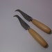 R Murphy USA Set of (2) Yarn Knives New Wood Handles 4in Hooked Curved ...