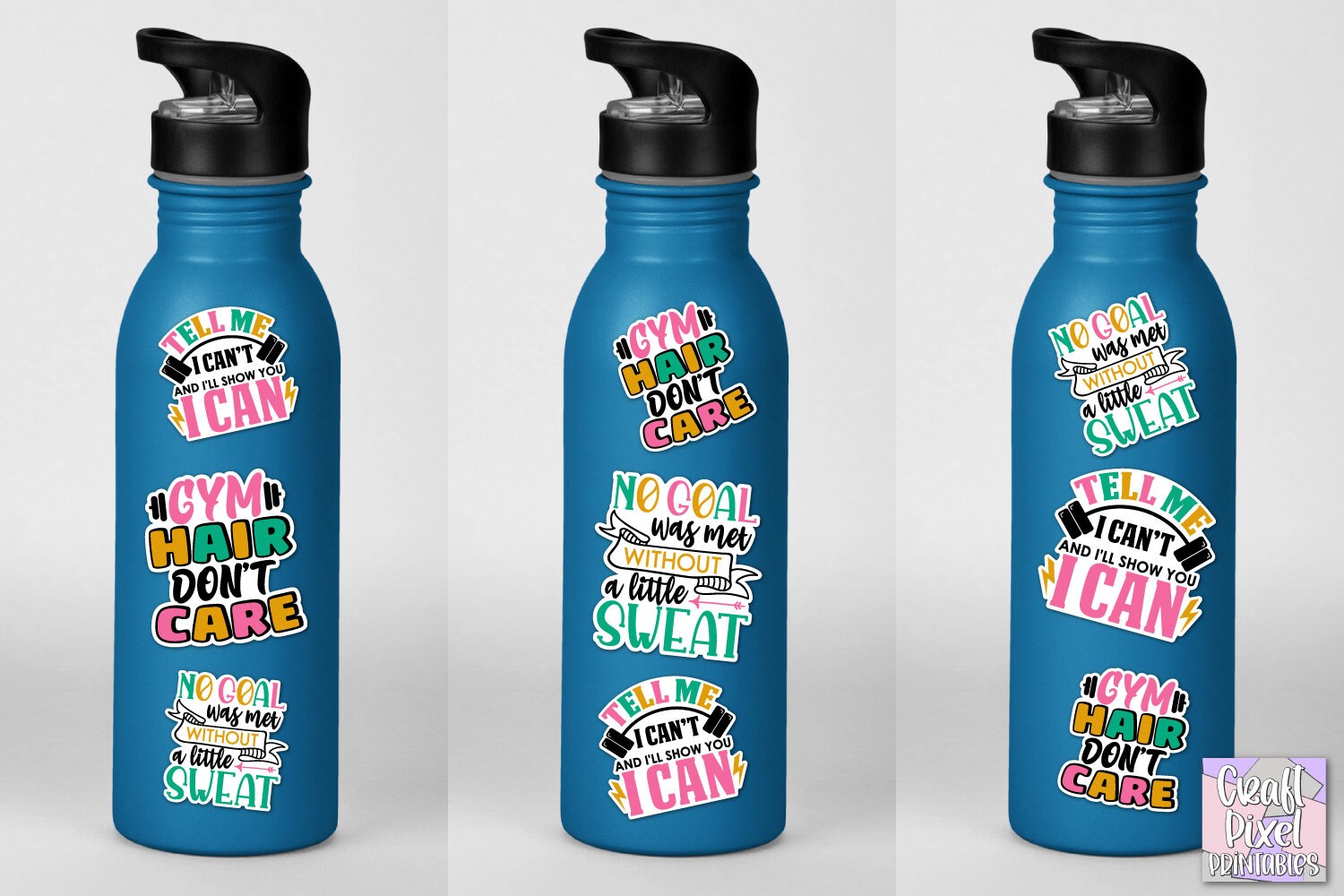 Workout Motivation Stickers Png, Weighloss Print and Cut Stickers ...