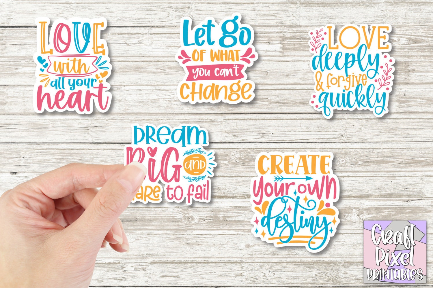 Motivational Stickers PNG Bundle Print and Cut Stickers - Etsy
