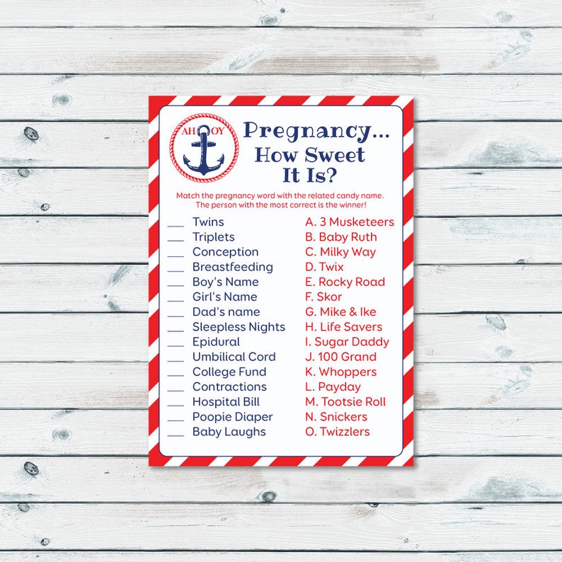 Nautical Baby Shower Games Package Nautical Baby Shower - Etsy