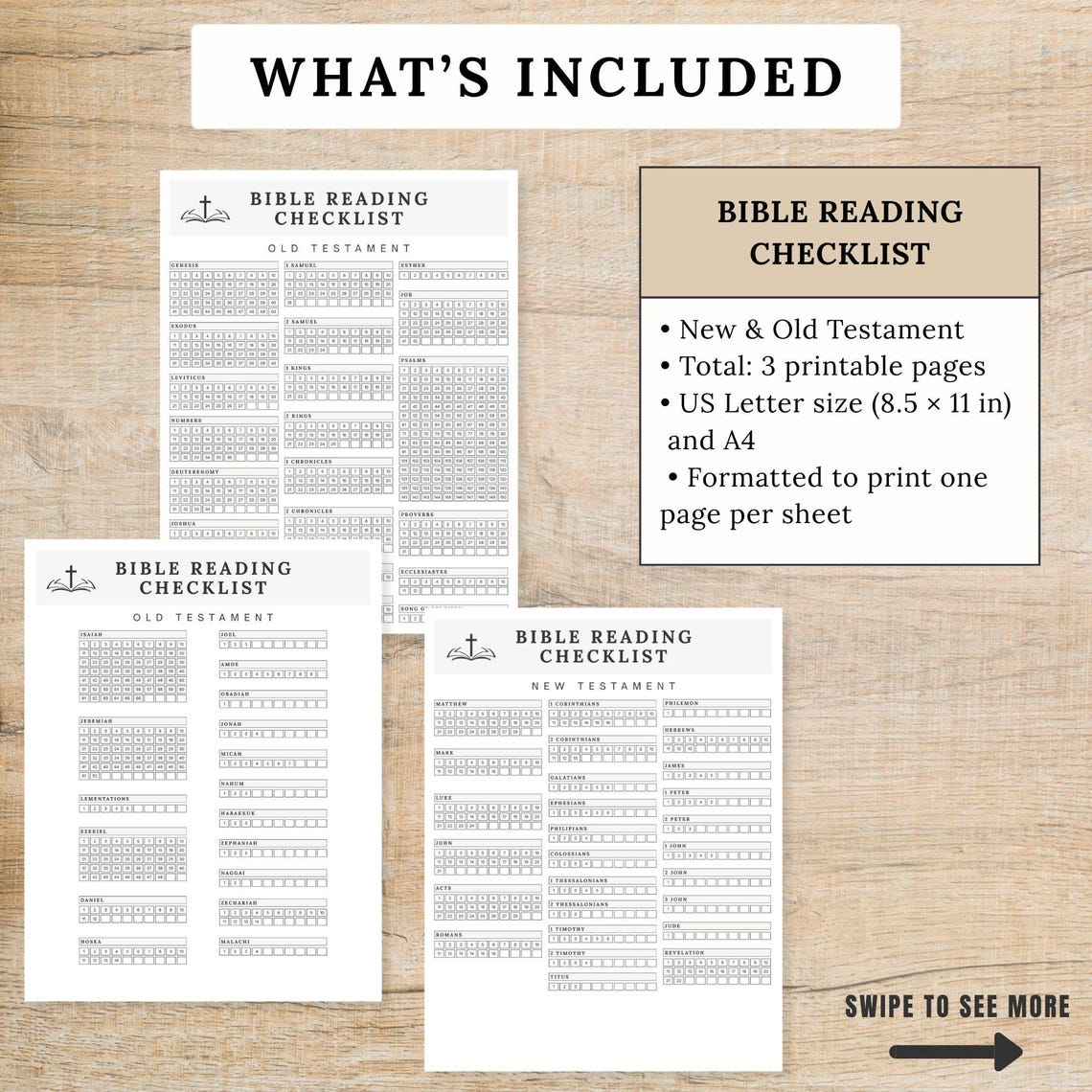 Bible Reading Checklist Printable, Old and New Testament Reading ...