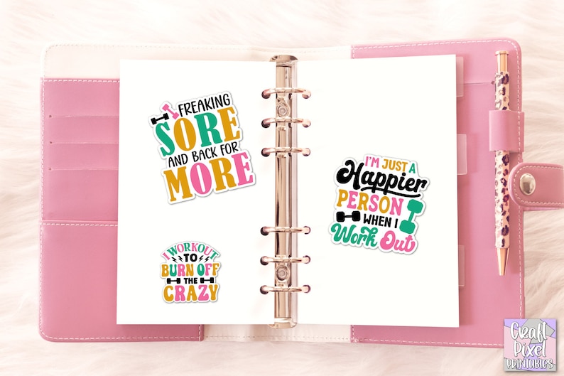 Workout Motivation Stickers Png, Weighloss Print and Cut Stickers ...