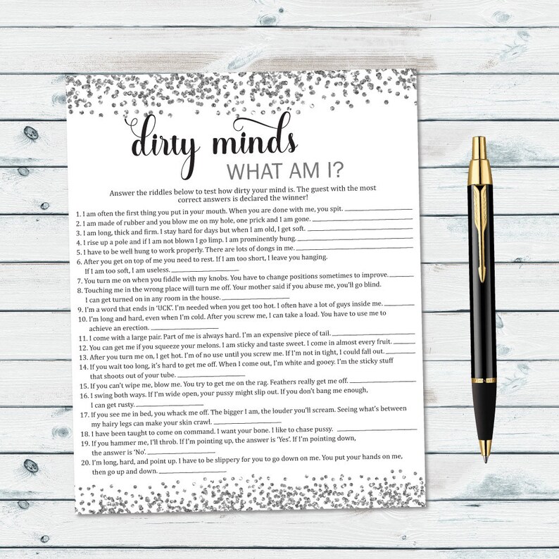 Dirty Bachelorette Game Dirty Minds Who Am I Bridal Shower Etsy Canada Dirty Bachelorette Game Dirty Minds Who Am I Bridal Shower Etsy Canada