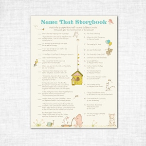 Storybook Baby Shower Name That Storybook Printable Game, Storybook ...