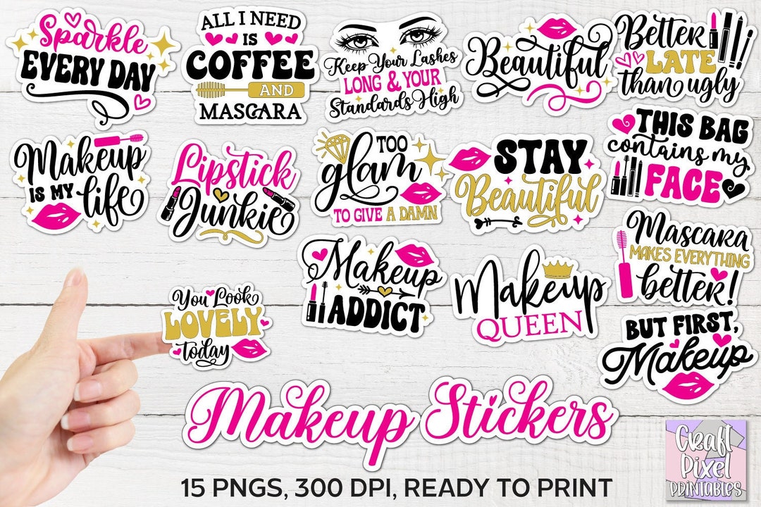 Beauty Stickers Png, Makeup Stickers Png, Cosmetics Png, Glam Png ...
