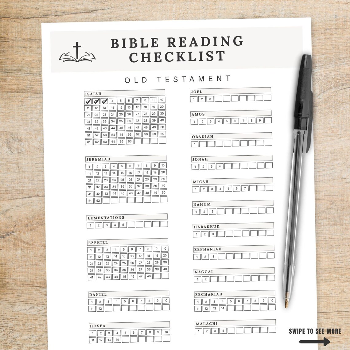 Bible Reading Checklist Printable, Old and New Testament Reading ...