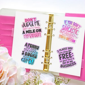 Sarcastic Stickers Png Bundle, Funny Printable Stickers Png, Cricut ...