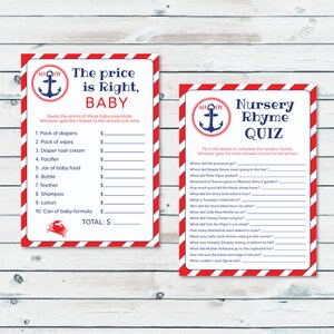 Nautical Baby Shower Games Package, Nautical Baby Shower Printable ...