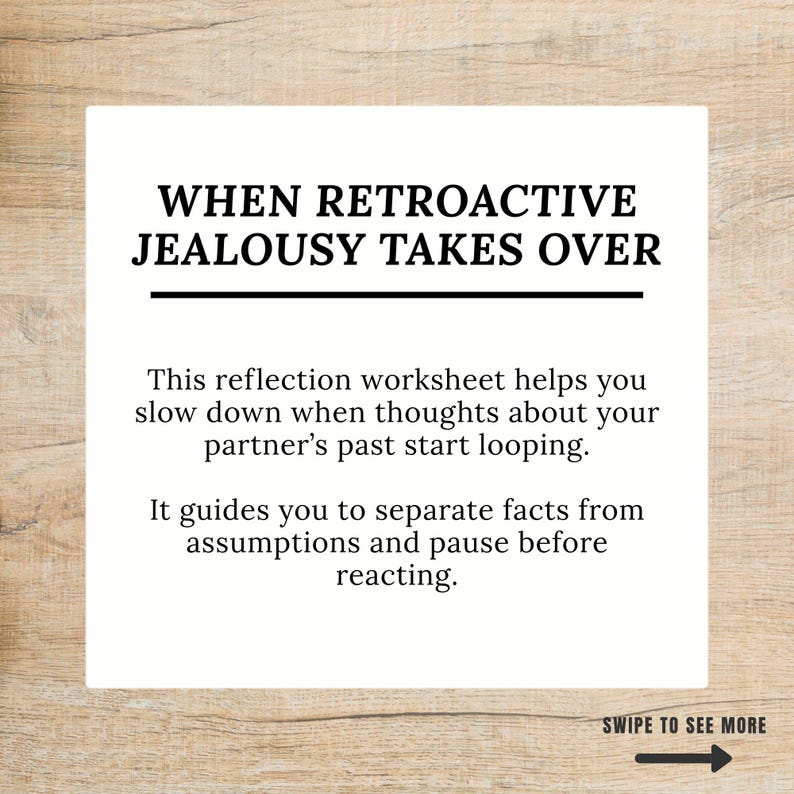 Retroactive Jealousy Reflection Worksheet for Overthinking | Printable ...