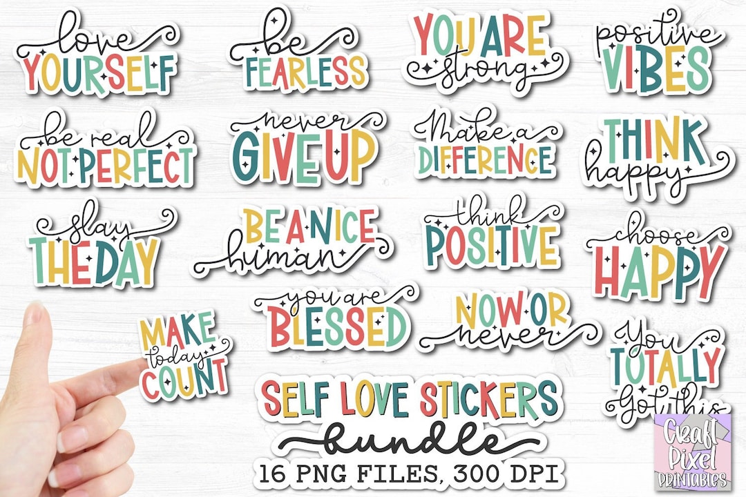 Self Love Stickers, Stickers PNG, Motivational Stickers PNG, Printable ...