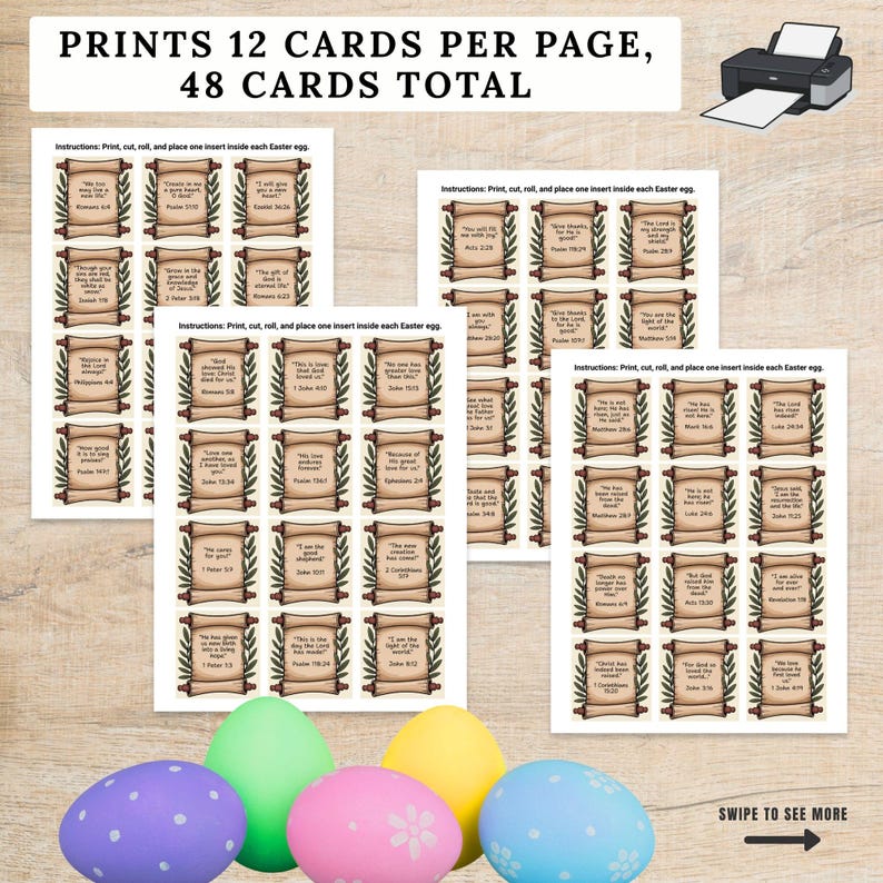 Easter Egg Bible Verses Printable, Christian Easter Egg Fillers for ...
