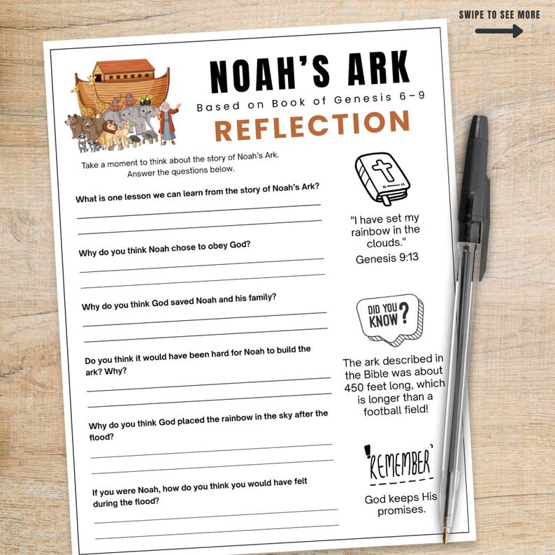 Noah’s Ark Bible Activities Set, Genesis Bible Story Printable Games ...