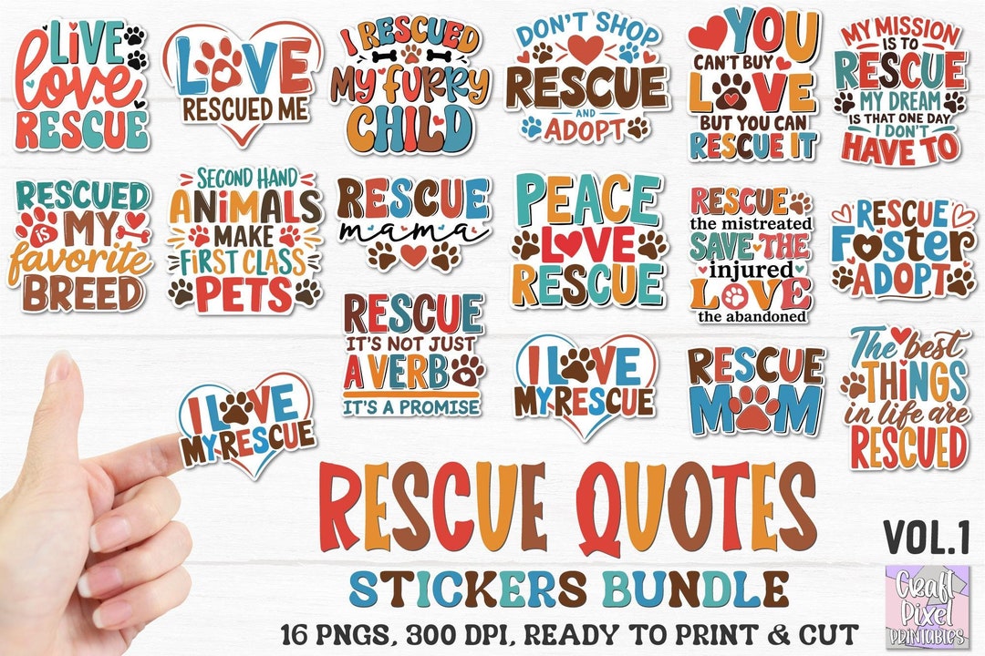 Animal Rescue Stickers PNG, Dog Rescue Sticker Png, Pet Rescue Png ...