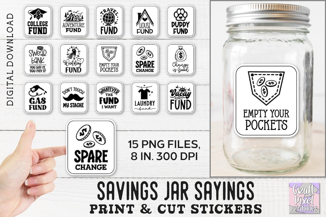 Stickers Png, Savings Jar Stickers Png, Printable Stickers Png, Print ...