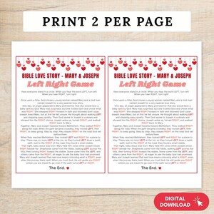 Bible Love Story Left Right Game for Kids, Christian Valentine Party ...