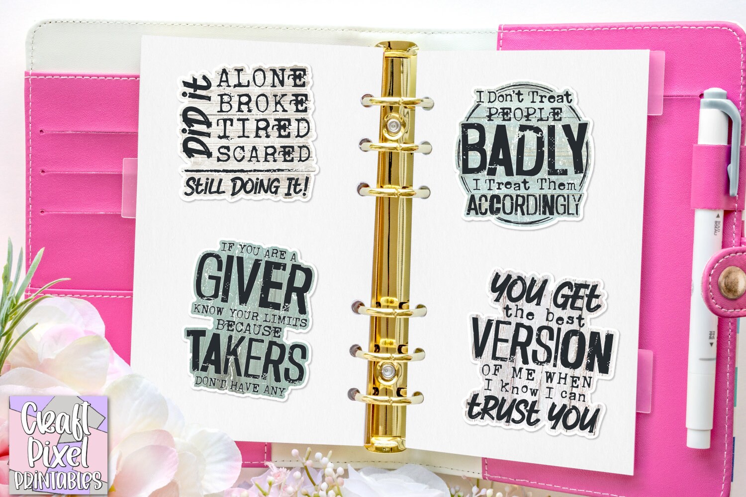 Life Quotes Stickers Png, Funny Stickers Png, Printable Motivation ...