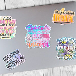 Sarcastic Stickers Png Bundle, Funny Printable Stickers Png, Cricut ...