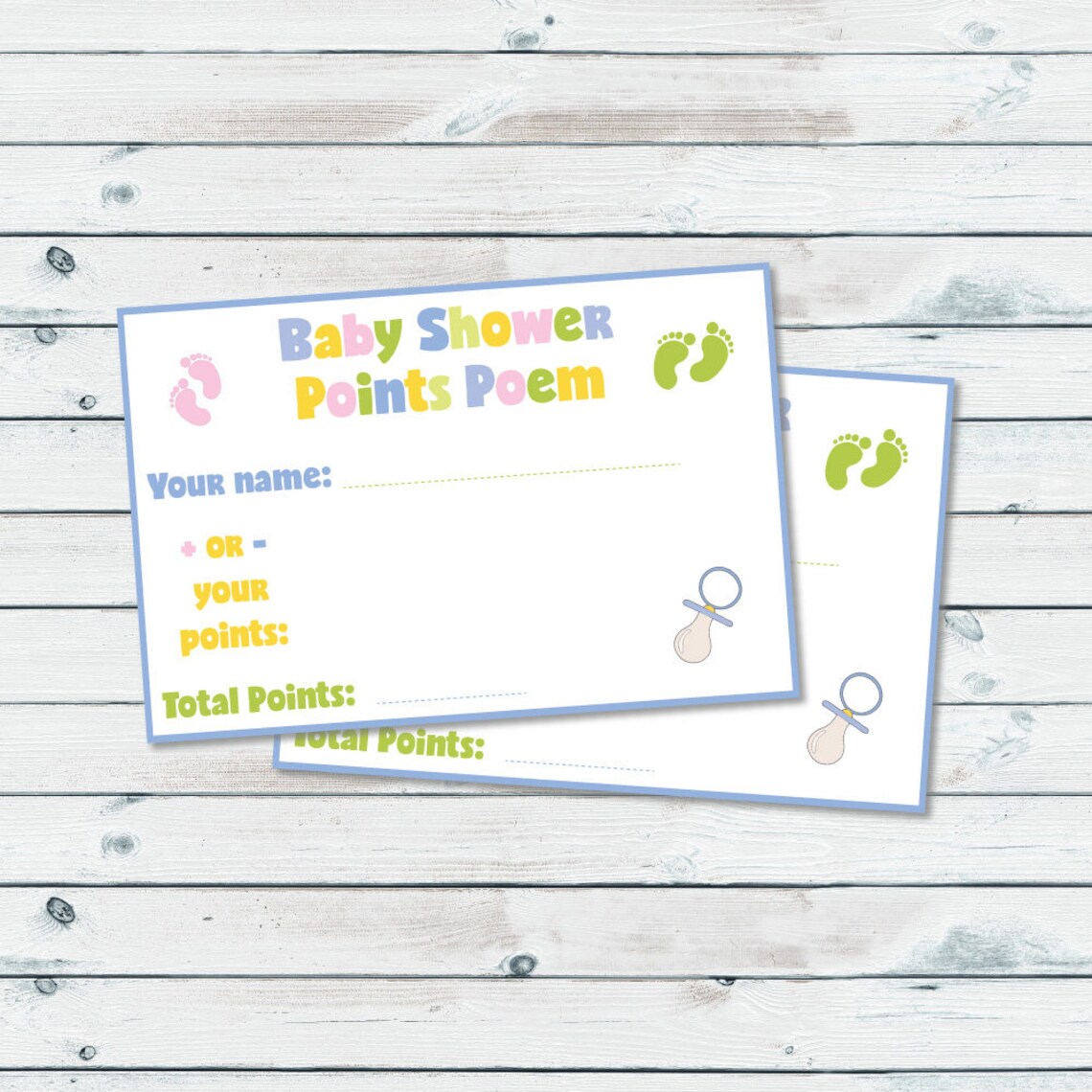 Baby Shower Points Poem Printable Game Baby Shower Game - Etsy
