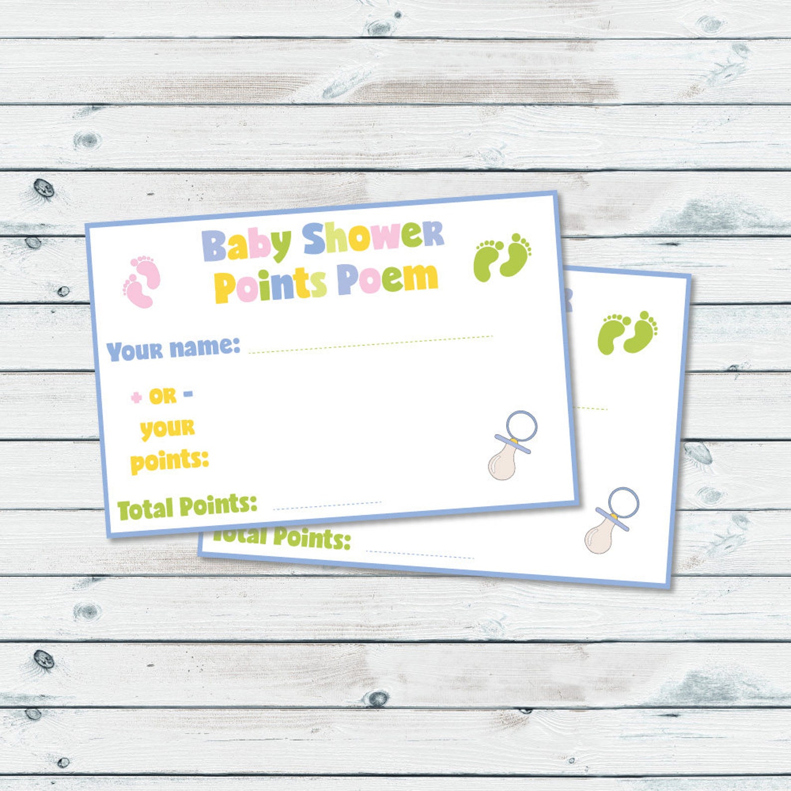 Baby Shower Points Poem Printable Game, Baby Shower Game, Neutral ...