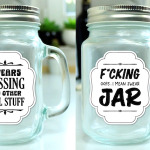 Swear Jar Stickers Png, Cussing Jar Png Stickers, Printable Jar Labels ...