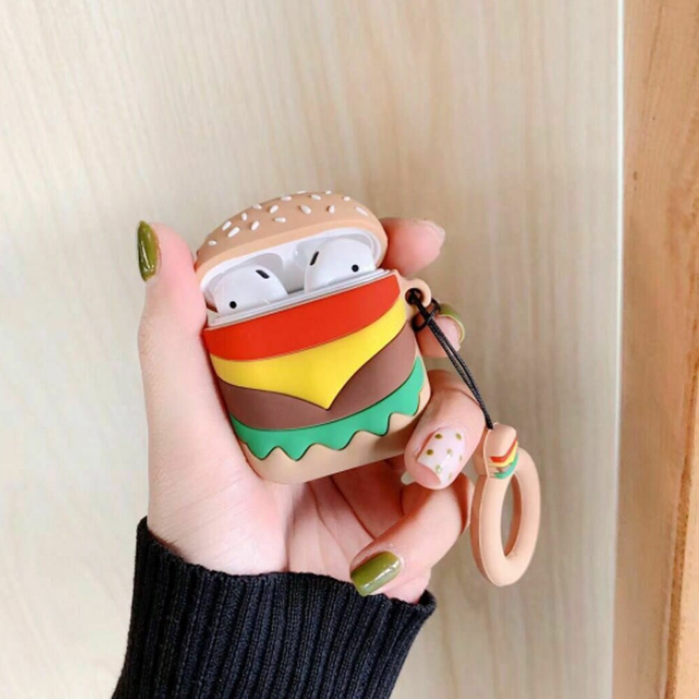 1 and PRO Cute Airpod Case Hamburger Silicone AirPods Pro Case ...