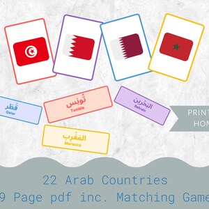 Printable Arab Country Flashcards in English & Arabic Bilingual ...
