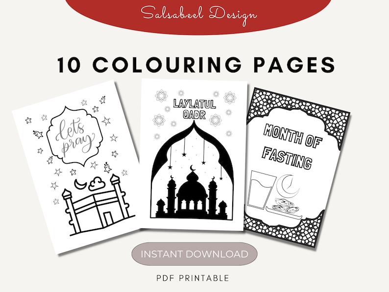Ramadan and Eid Coloring Book | for Muslim Children Age 2-8 | Islamic ...