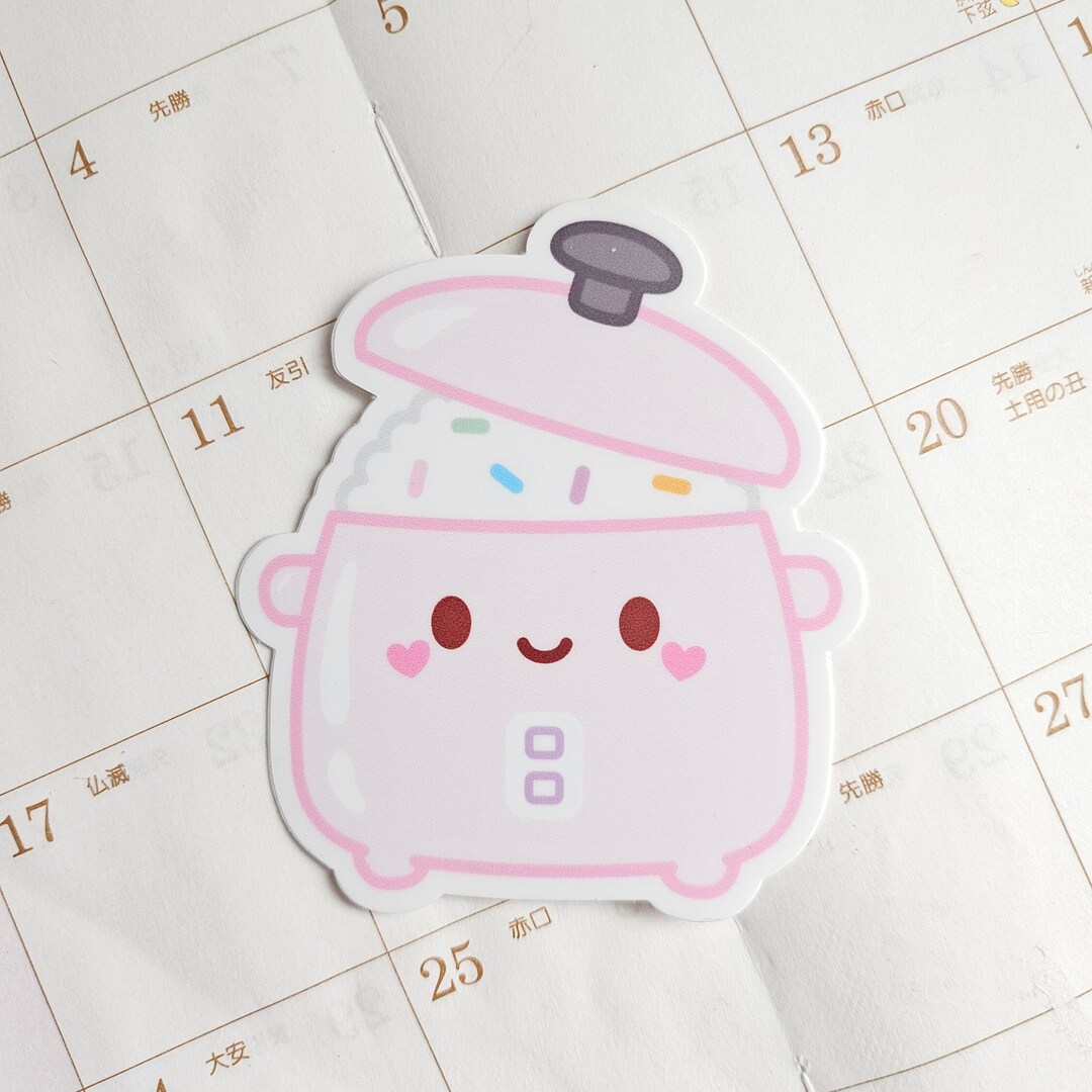 Cute Rice Cooker/pastel/asian Die Cut Vinyl Stickers - Etsy