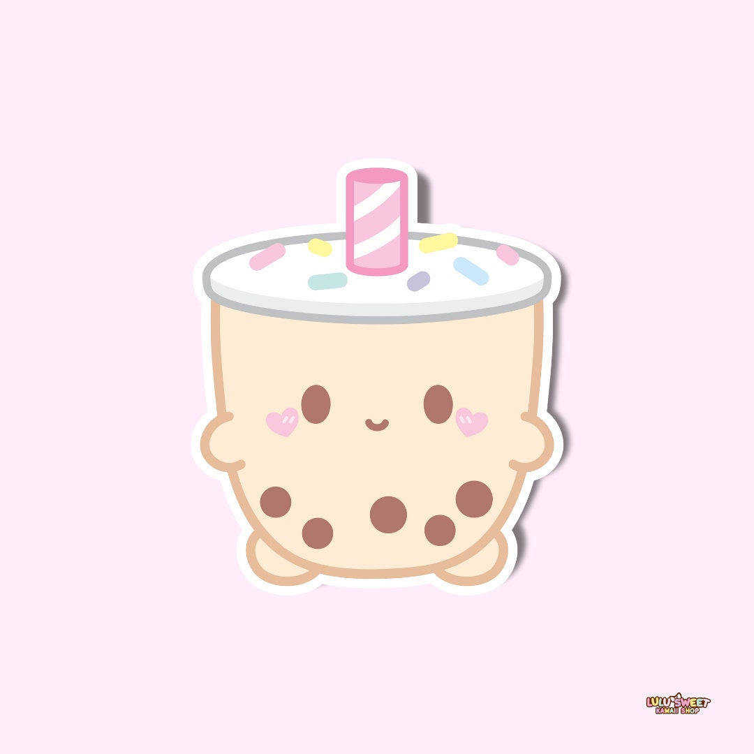 Milk Tea Die Cut Vinyl Stickers/cute Stickers, Milk Tea Stickers, Boba ...