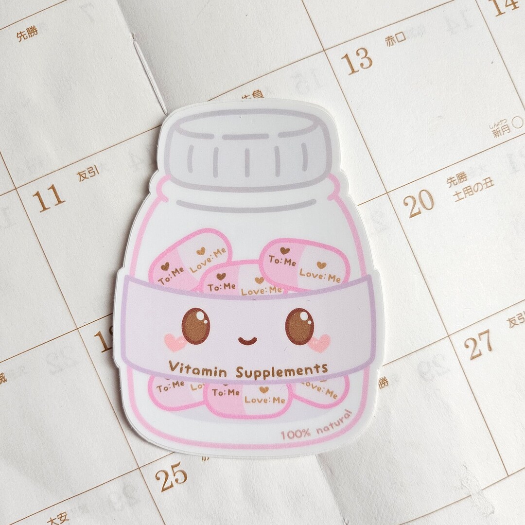 Vitamin Self Care Bottle Die Cut Vinyl Stickers - Etsy