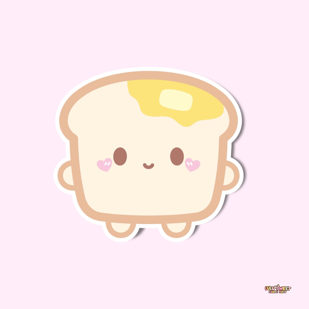 Cute Toast Die Cut Vinyl Stickers, Bread Sticker, Toast Sticker, Cute ...