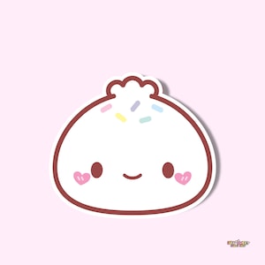 Cute Dumpling Die Cut Vinyl Stickers, Cute Sticker, Dumpling Sticker ...