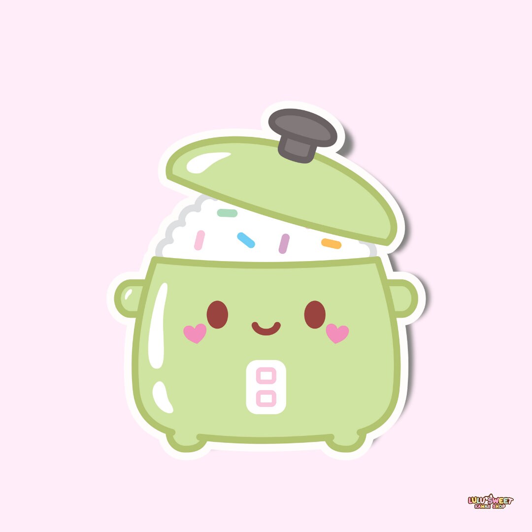 Cute Green Rice Cooker/pastel/asian Die Cut Vinyl Stickers - Etsy