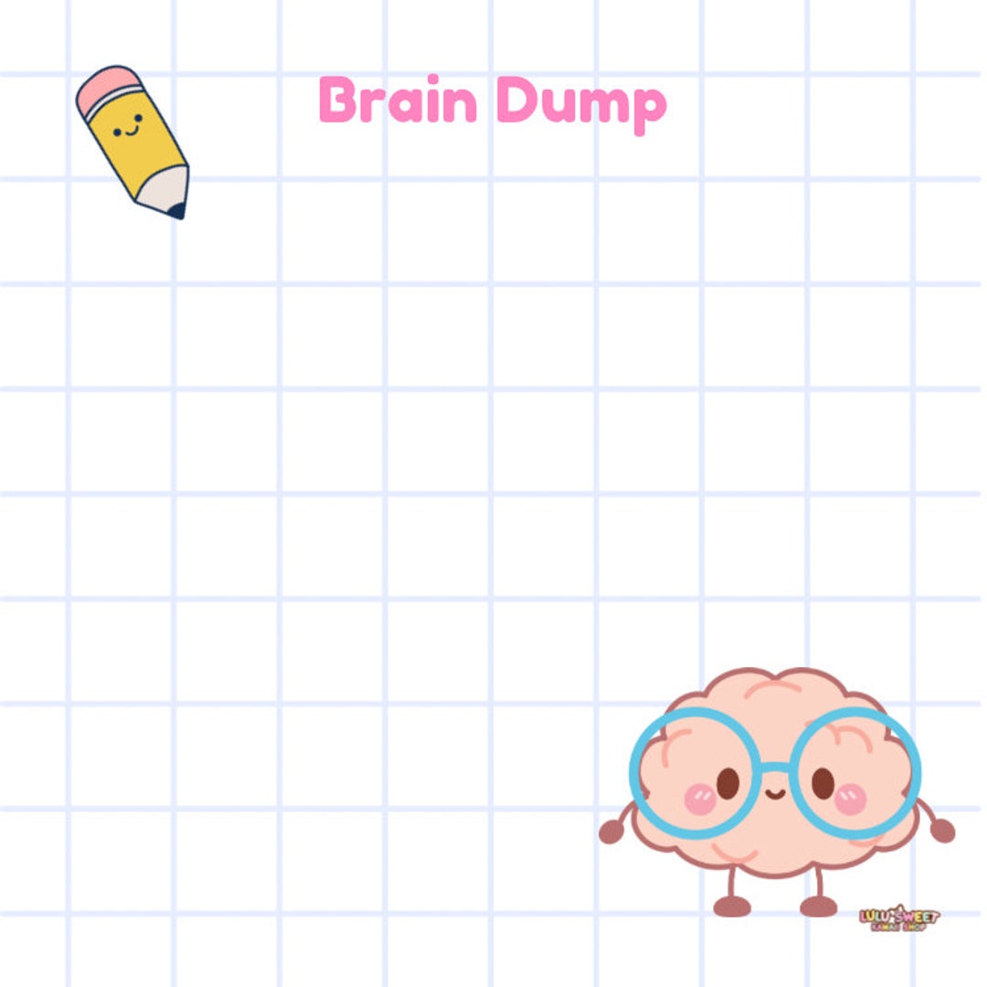 Brain Dump Sticky Notes, Kawaii Stationery, Memo Pad, Post It Notes ...