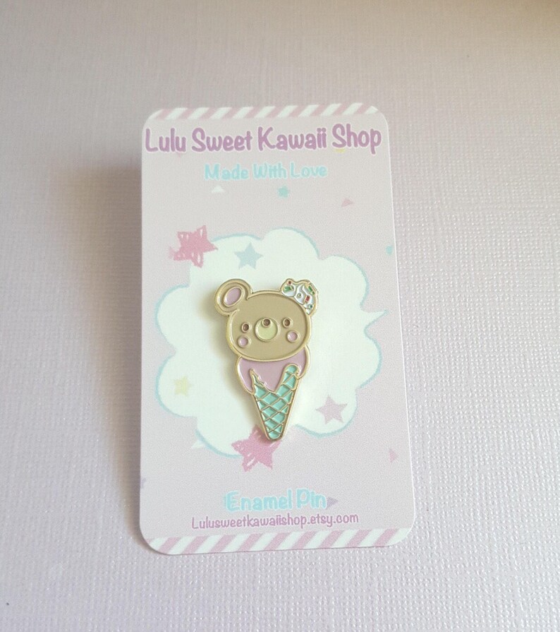 Lulu Teddy Ice Cream Enamelpin/lapel Pin - Etsy
