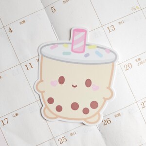 Milk Tea Die Cut Vinyl Stickers/cute Stickers, Milk Tea Stickers, Boba ...