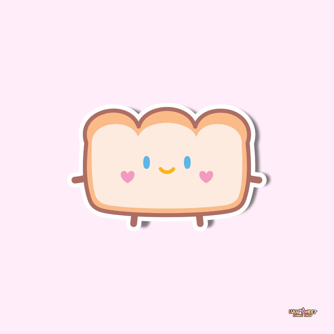 Cute Loafy the Bread Die Cut Stickers, Bread Sticker, Foodie, Toast ...