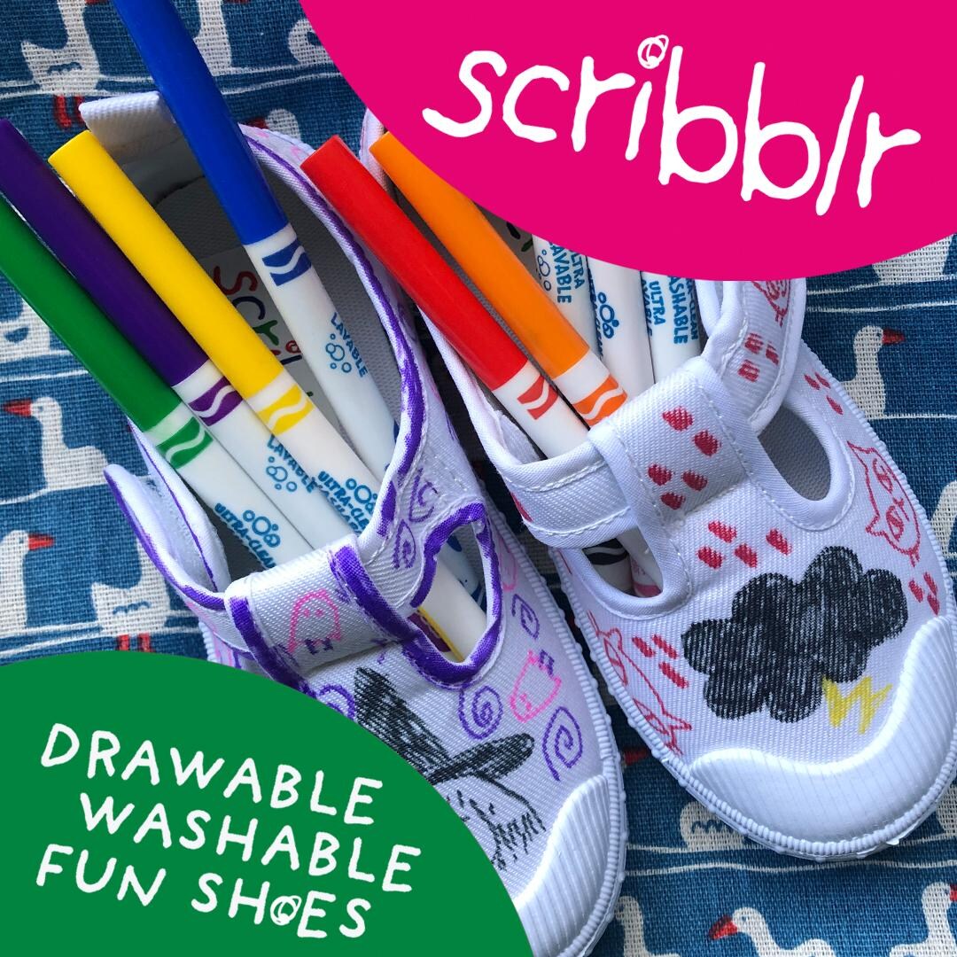 Kids Tbar Canvas Shoes. Drawable, Washable Fun Shoes. Kids Christmas ...