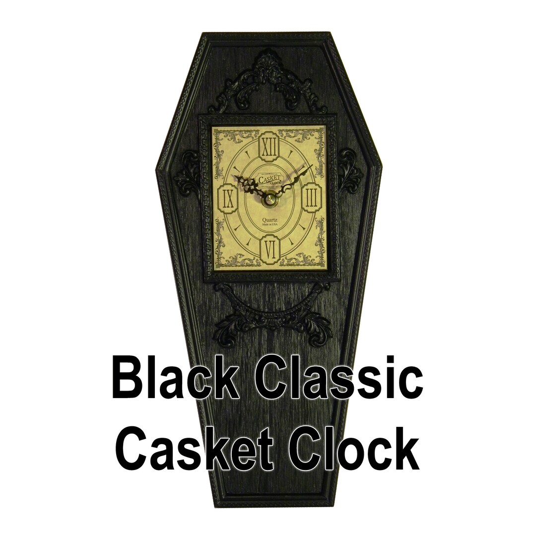 The Original Casket Clock, Black Classic - Etsy